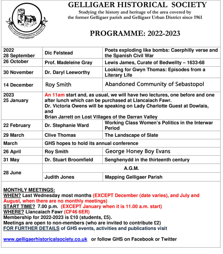 Events – Gelligaer Historical Society